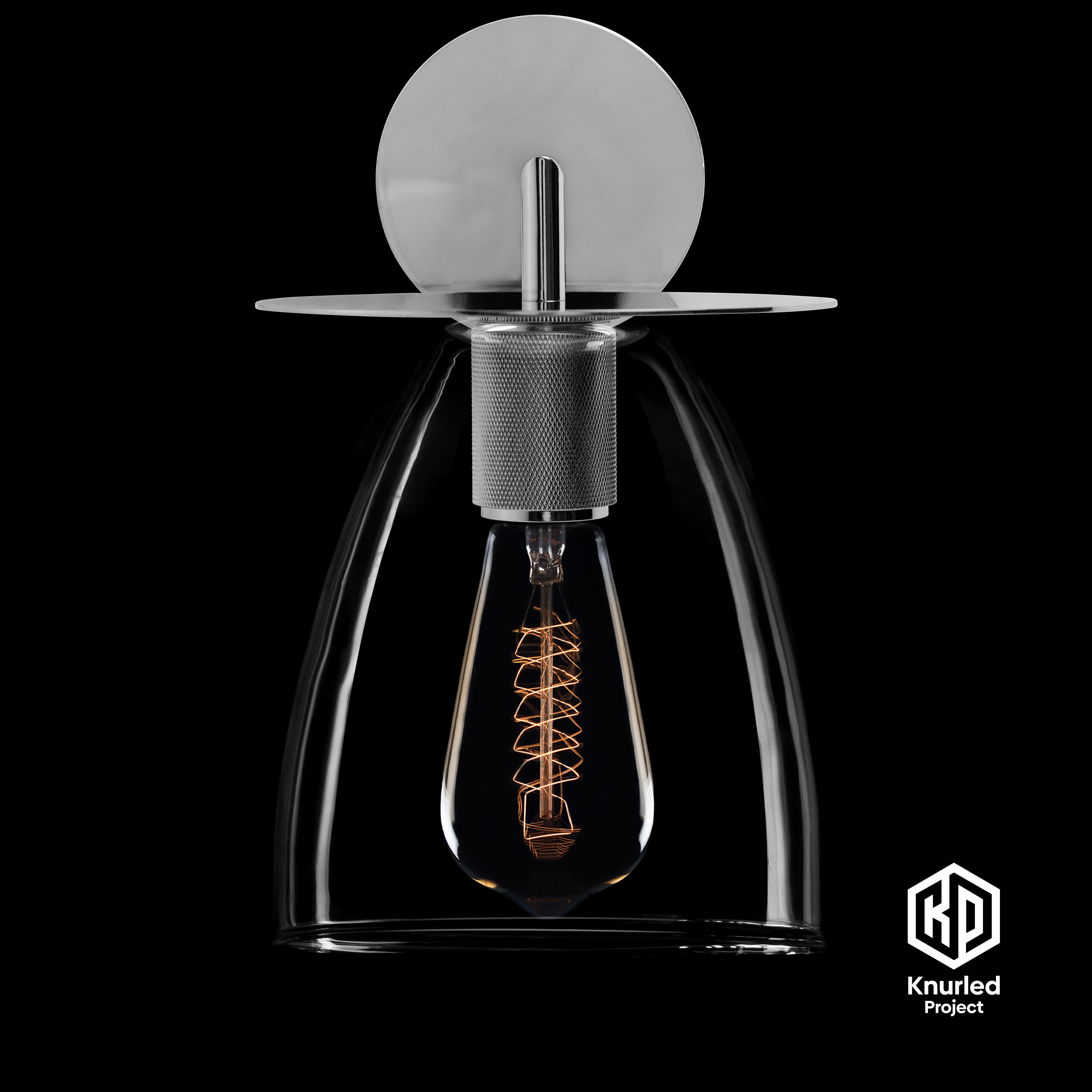 Chrome Disc Wall Light + Bell Shade – The Knurled Project